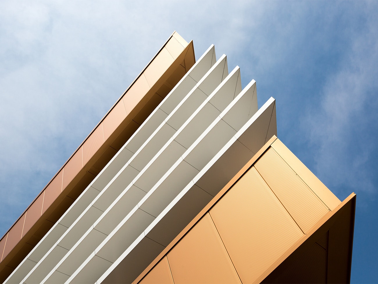 Sleek facades with sharp lines